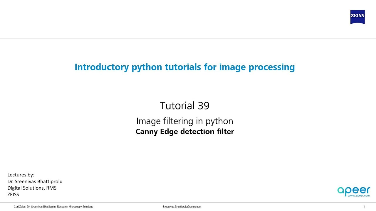 Tutorial 39 - Image filtering in python - Edge detection using Canny