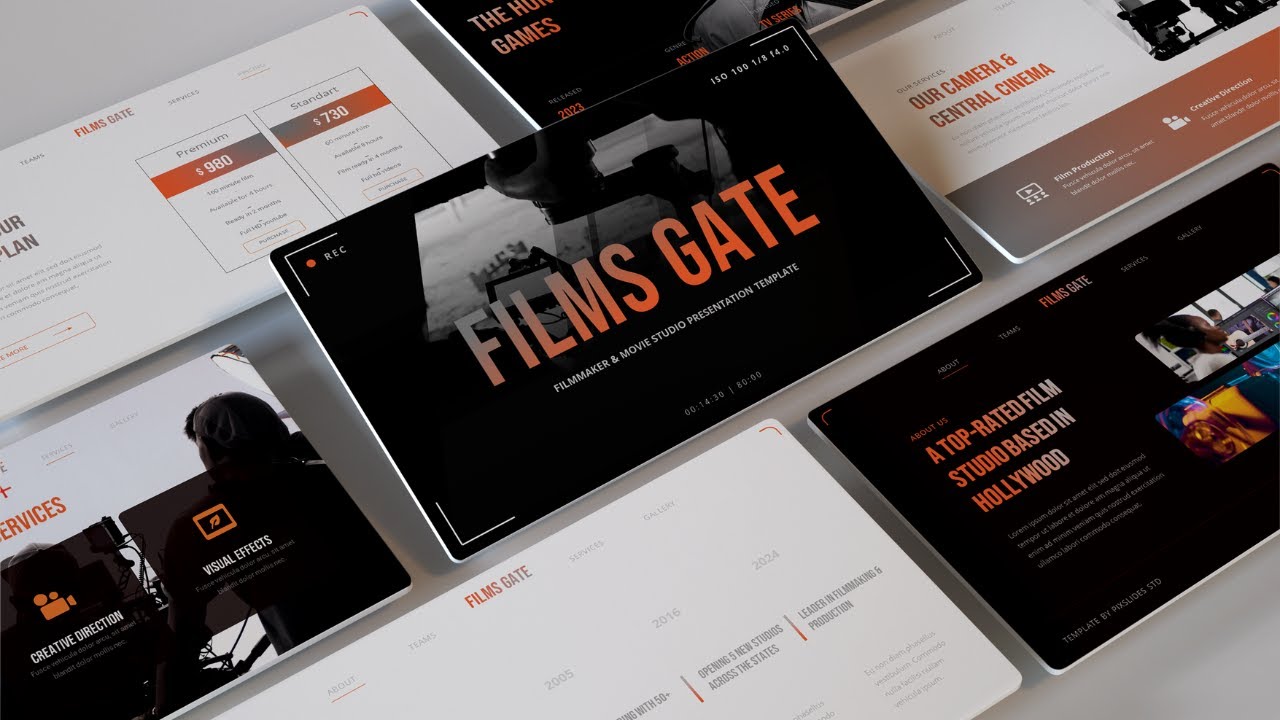 🔴Movie Studio & Filmmaker Powerpoint and Keynote Template