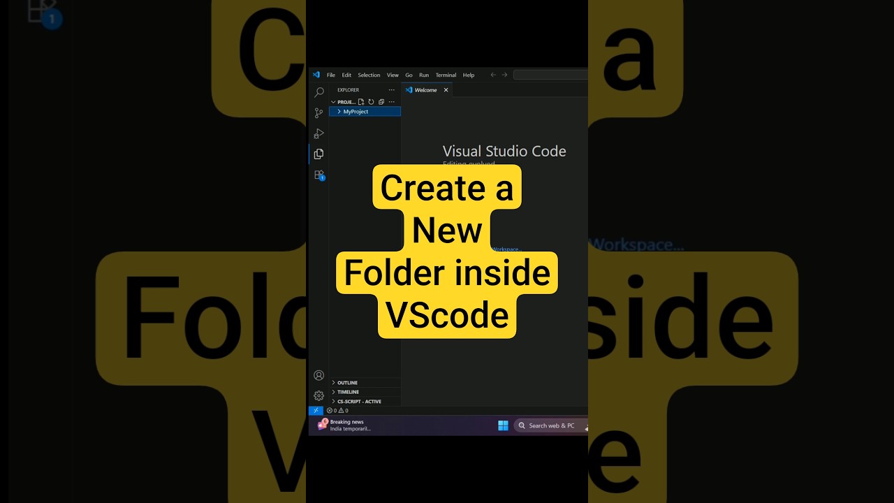 How to Create a New Folder in VSCode (The Easy Way) #shorts #shortsfeed #btechlearninghub