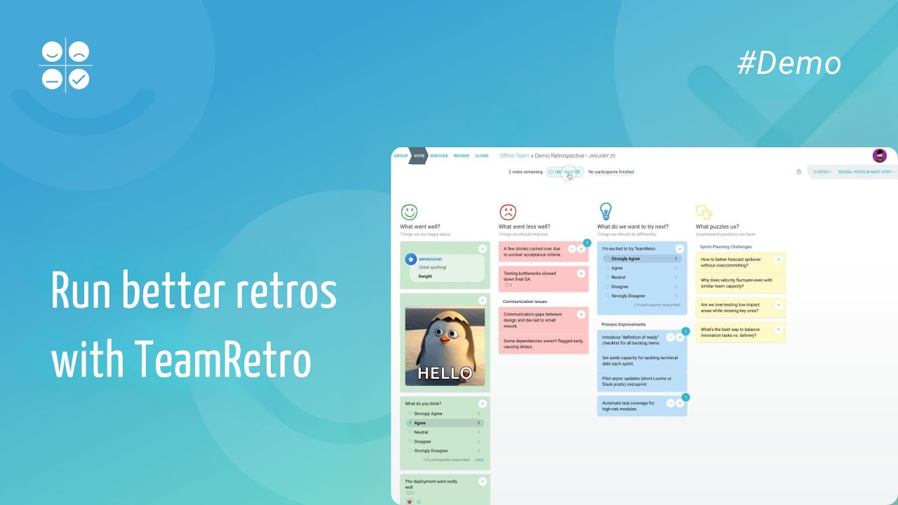 How to run an Agile retrospective in TeamRetro - Demo Video