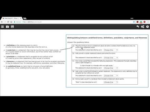 Distinguishing between definition, conjecture, postulate, theorem, and undefined term