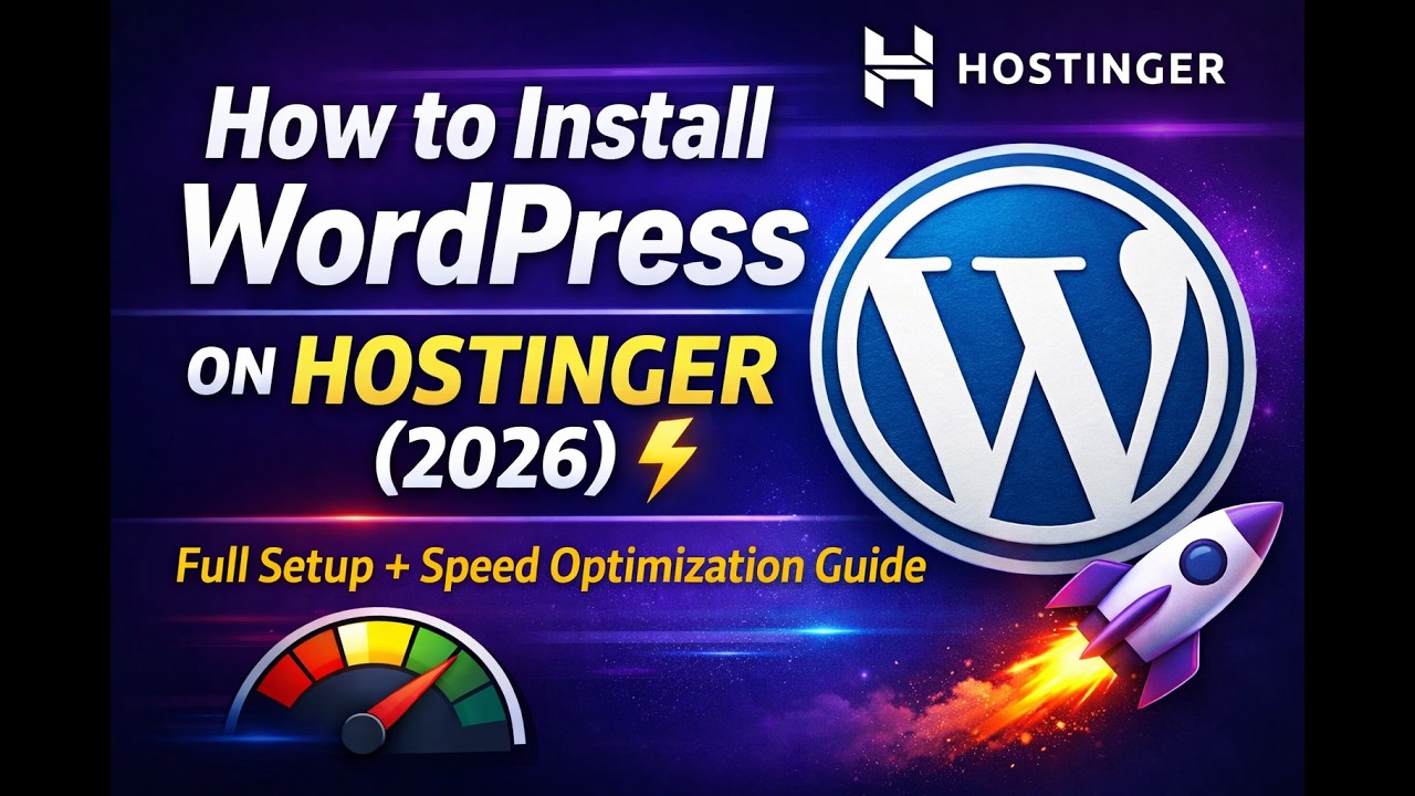 How to Install WordPress on Hostinger (2026) ⚡ Full Setup + Speed Optimization Guide