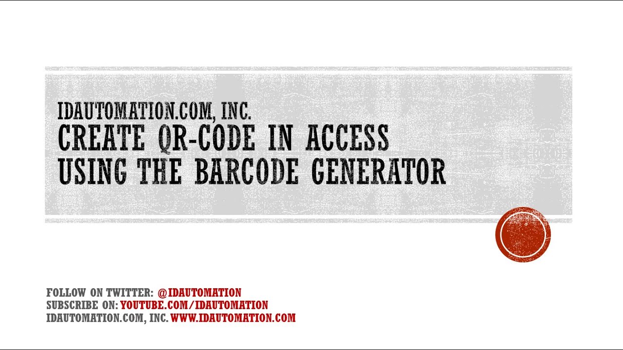 How to Create #QRCode Barcodes using the Native Generator for Access