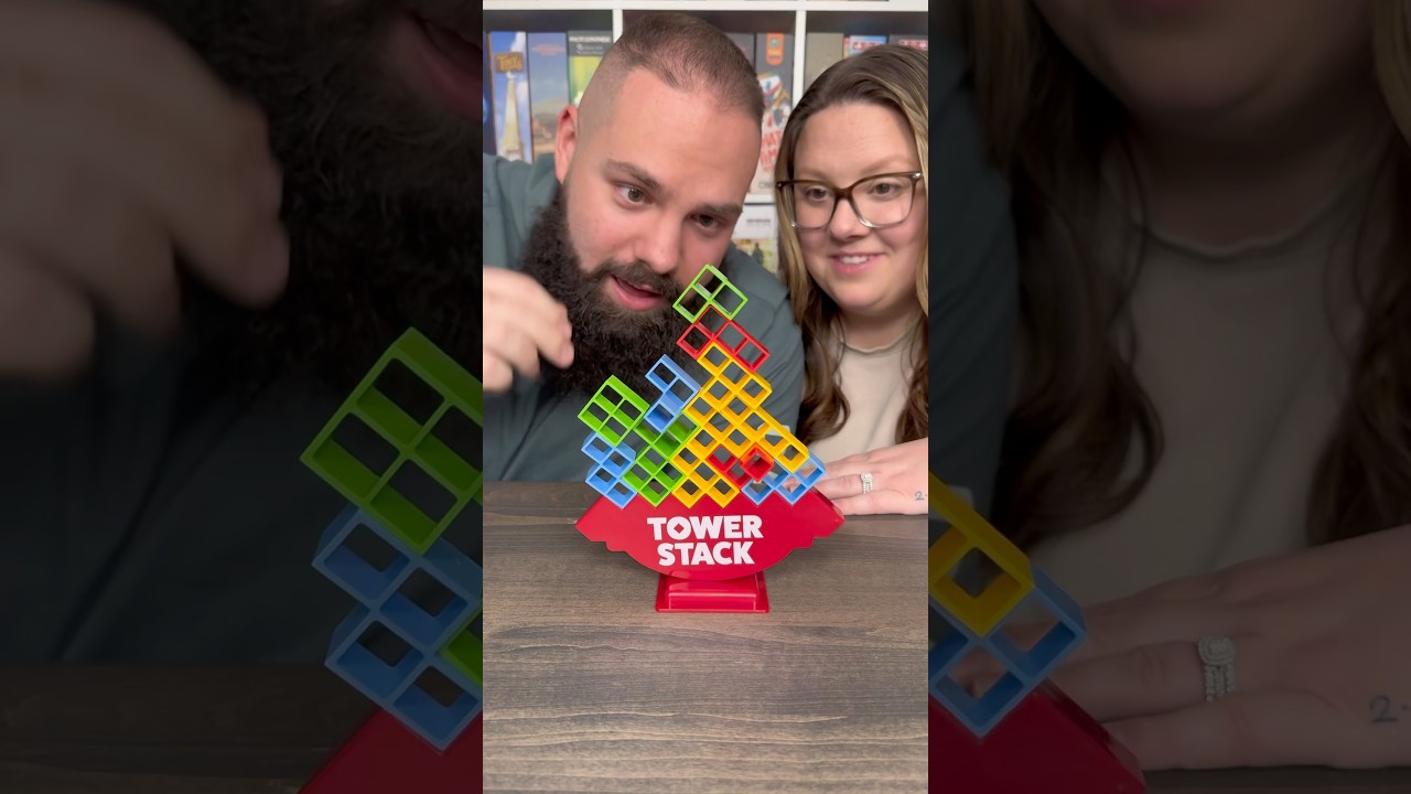 What An Ending 🤯 Come Play Tower Stack With Us! #boardgames #gamenight #couple #fun
