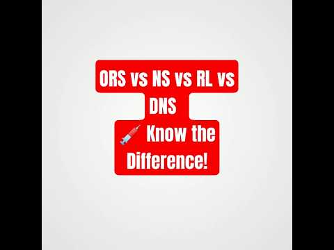 ORS vs NS vs RL vs DNS | IV Fluids Explained | Nursing Short