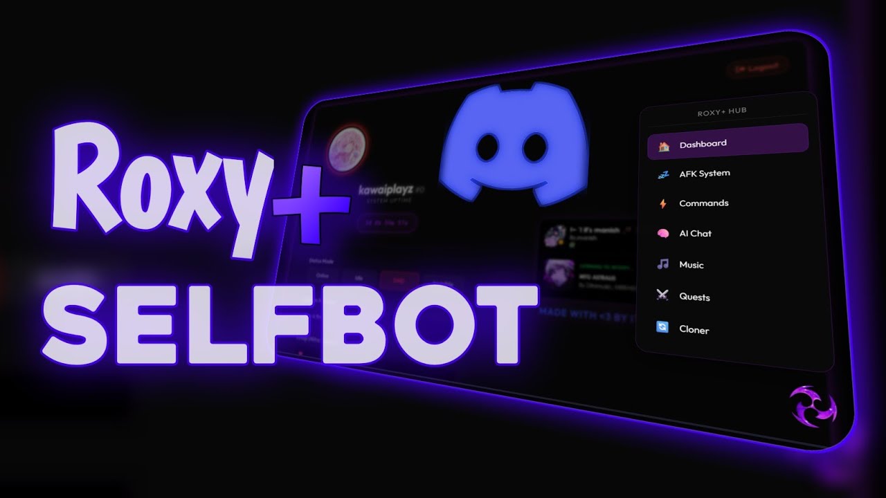 Advanced Discord Selfbot with Dashboard | Roxy+ (Educational Purpose Only 💀)