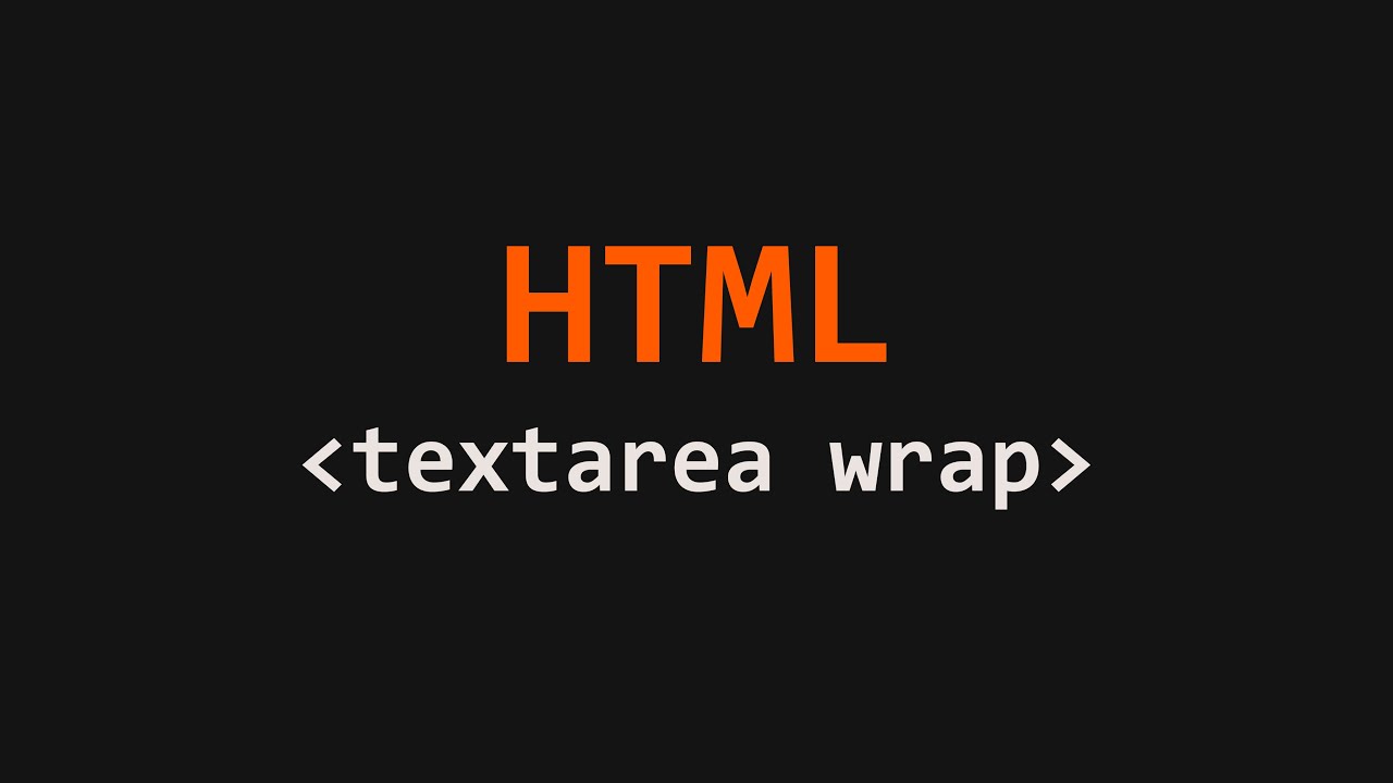 Textarea Wrap Attribute HTML Example