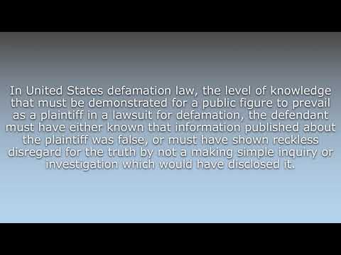 What does Actual malice mean?