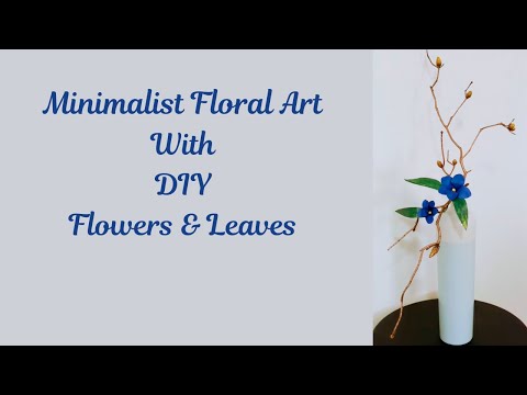 Minimalist floral art with diy flowers & leaves