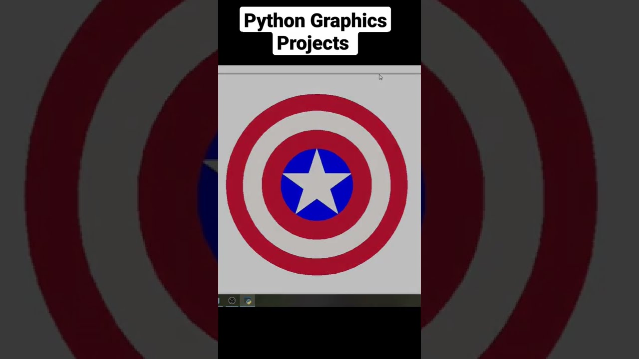 Captain America Shield design using python turtle #shorts #programming