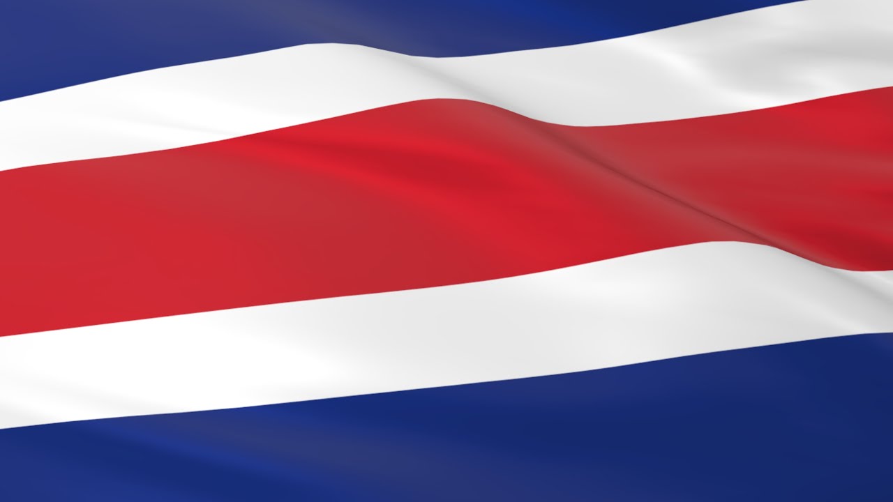 Flag of Costa Rica waving in the wind - Flag animation - Motion background - 4K UHD