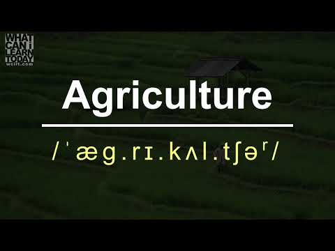 How to pronounce the word "Agriculture"