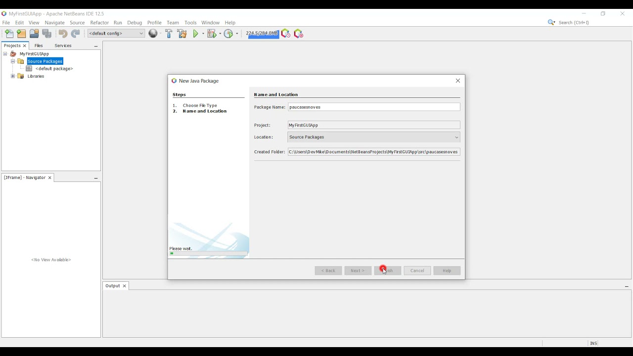Create a new GUI Project for Java Swing in NetBeans 12.5