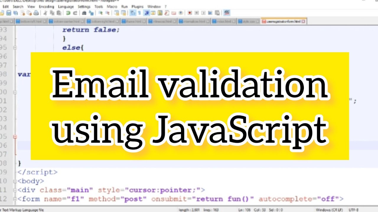 Learn about Email Validation using JavaScript