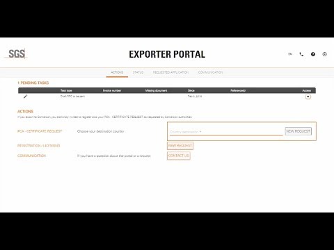 SGS Exporter Portal