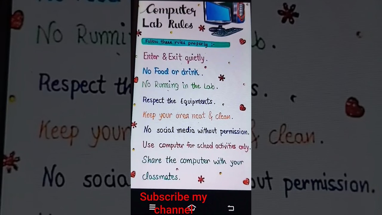 computer Lab rules/ poster on computer lab rules#shorts#viral#poster#computer lab rules