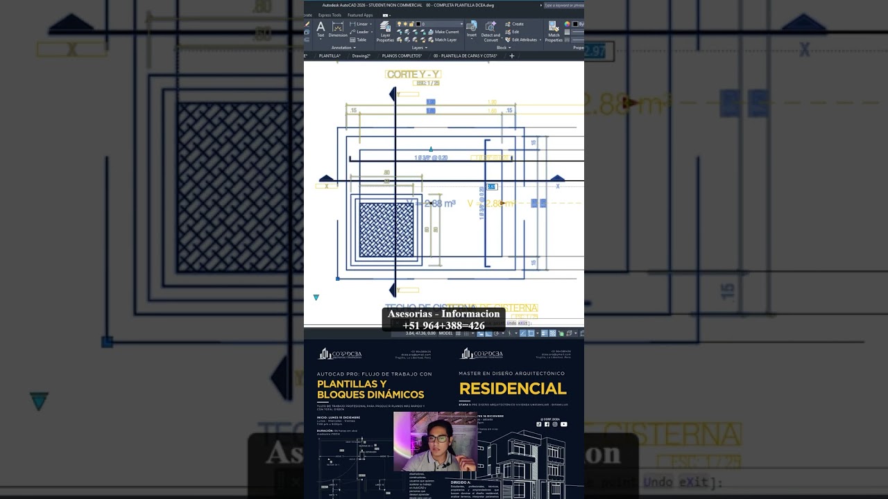 BLOQUE DINAMICO AUTOCAD - DETALLE DE CISTERNA