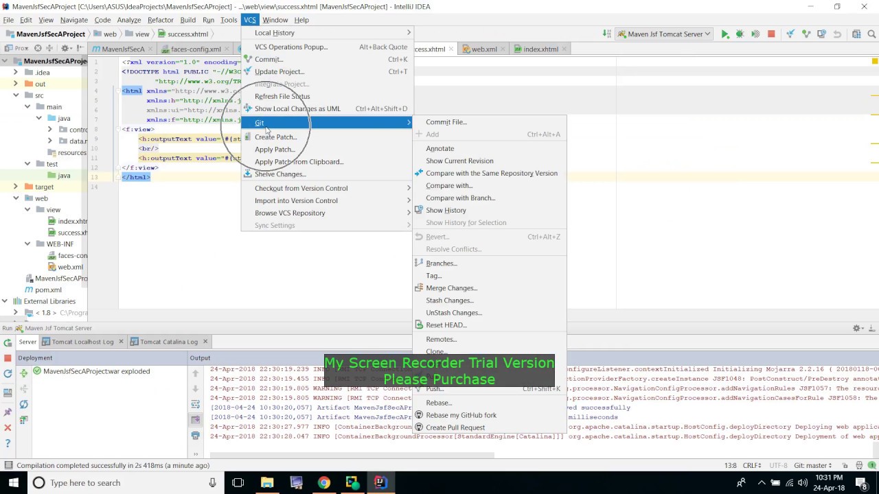 MAVEN JSF Project PUSH PULL (GIT)