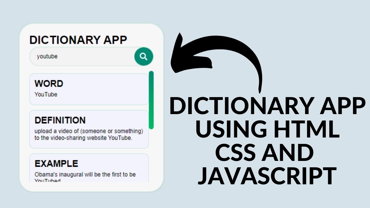 Make a dictionary using HTML,CSS AND JAVASCRIPT |  Unleash Your Creativity with DIY Dictionary