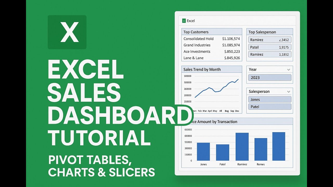 How to Build a Sales Dashboard in Excel with Pivot Tables, Charts & Slicers