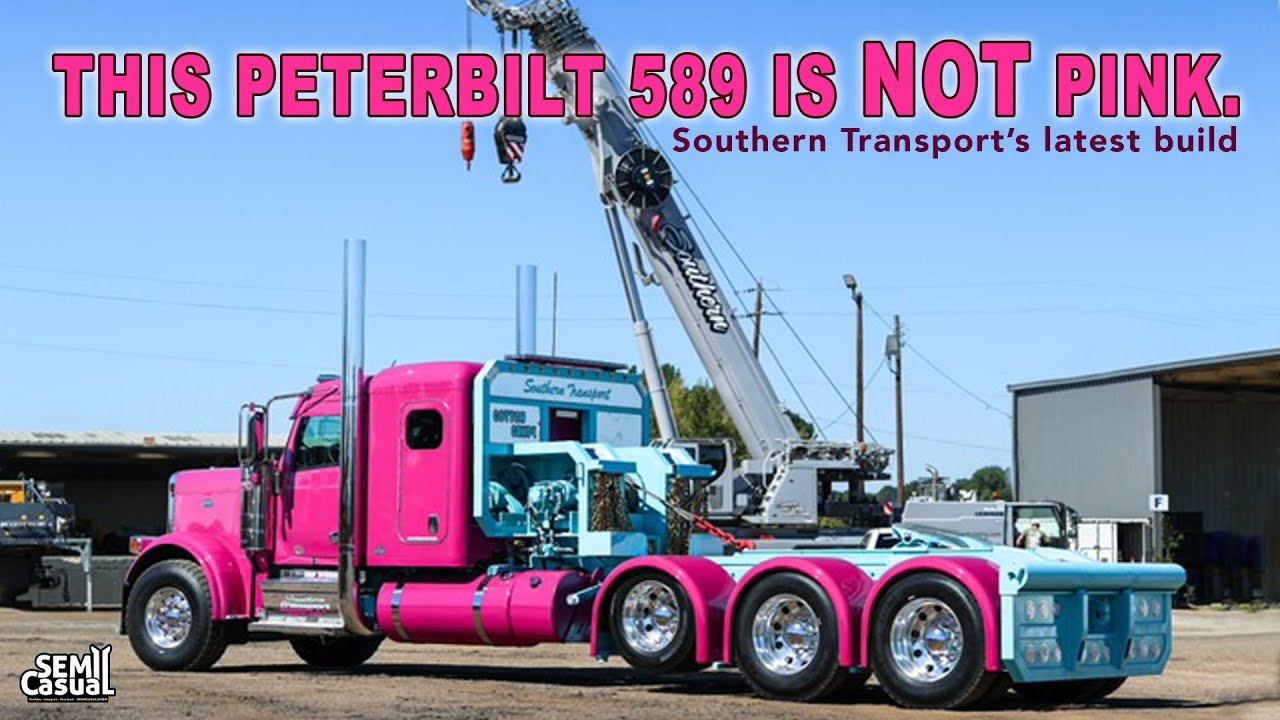 Pink Peterbilt 589 - This color combo almost cost him his job.