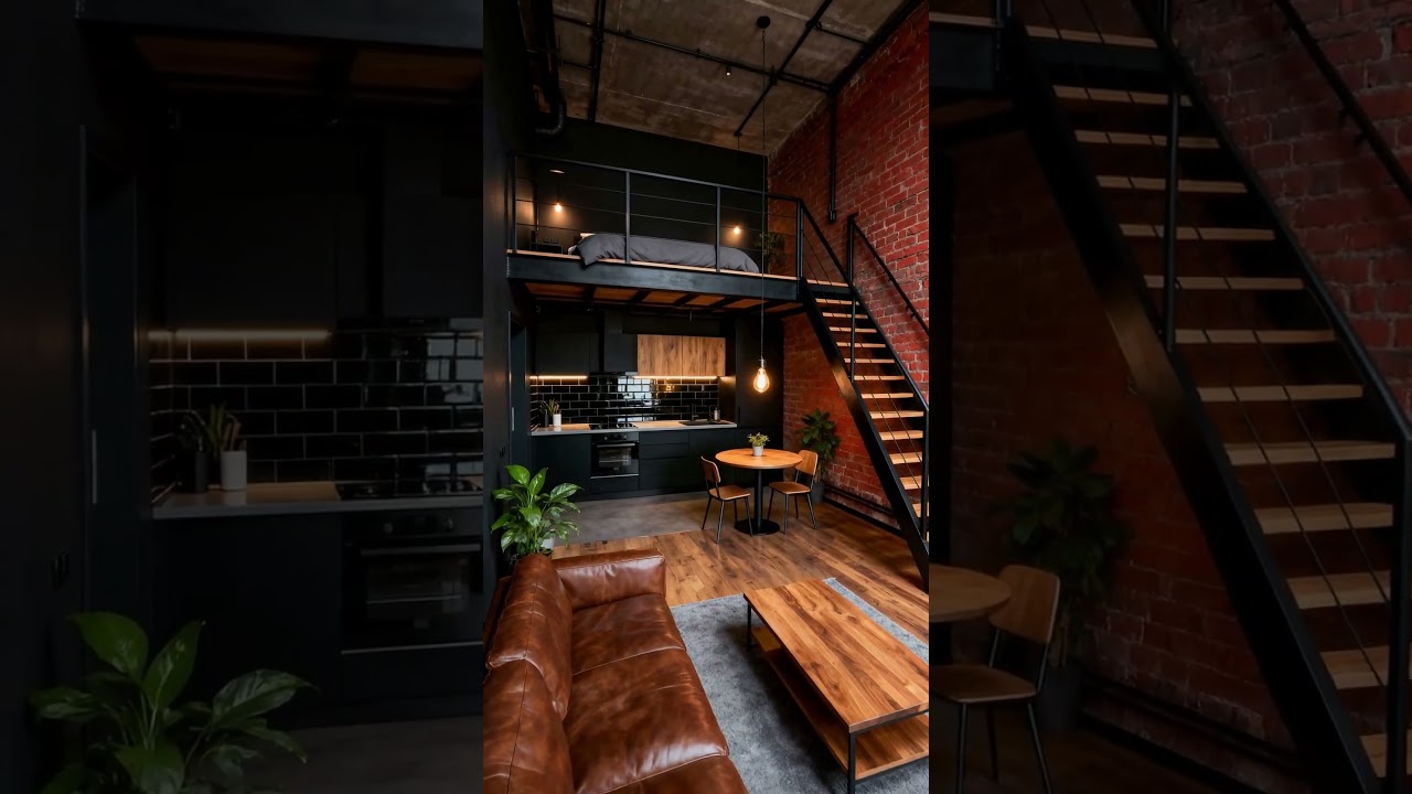 Industrial Loft Apartment Tour 🏙️ | Cozy Modern Design with Exposed Brick