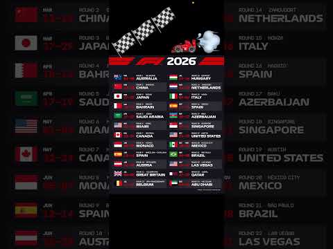 F1 2026 schedule is released! #f1 #formula1 #f1racing #formulaone #2026 #maxverstappen #oscarpiastri