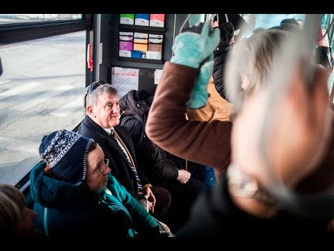Mayor Martin rides the bus