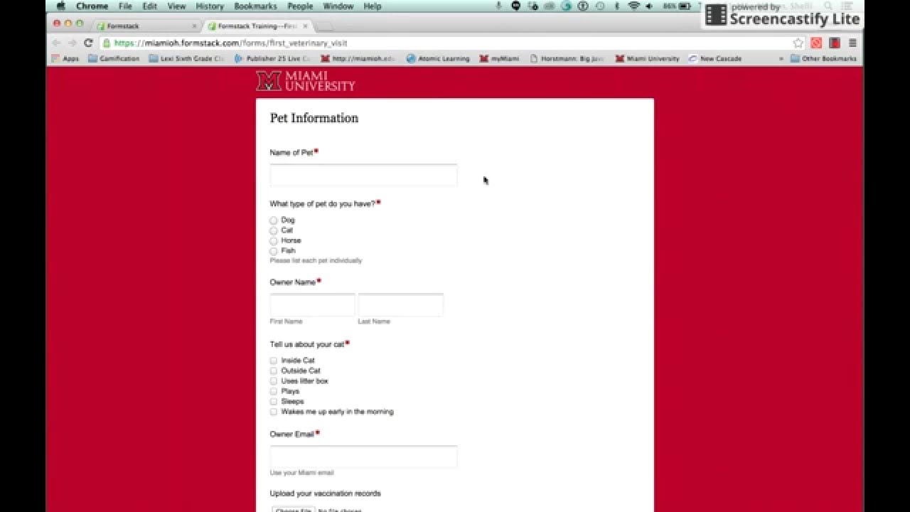 Formstack Menu Navigation