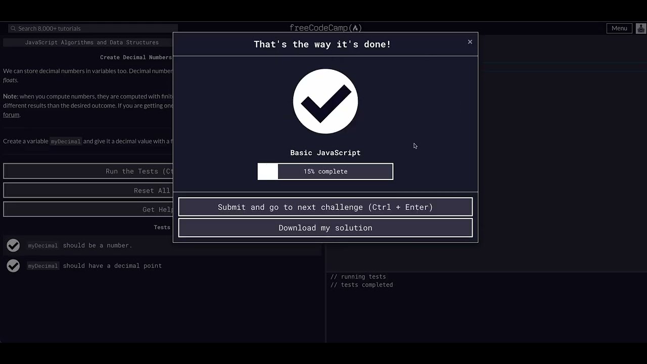 Create Decimal Numbers with JavaScript - Free Code Camp Help - Basic Javascript - Algorithms & Data