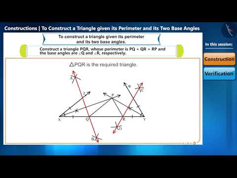 How to Construct a Triangle with Perimeter and Two Base Angles-1 Video ...