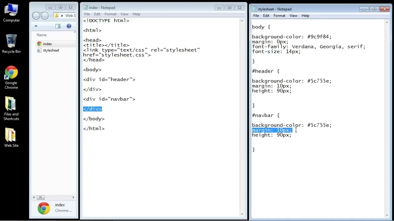 63  CSS Layout Tutorial   03   Adding header and navigation section
