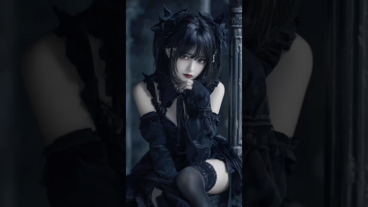 Her silence is louder than words🌑🖤 #gothgirl #wallpaper #aigirl #gothic #fypシ #shorts #shortsviral