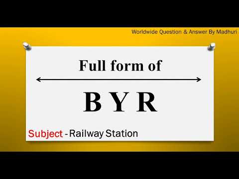 BYR ka full form | Full form of BYR in English | Subject - Railway Station