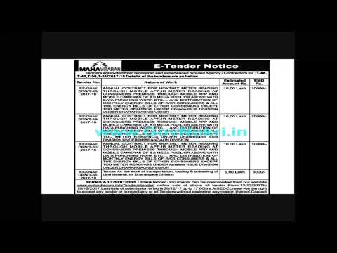 What is e-Tender II Tender notice for Electrical works II Important information about the e-Tender