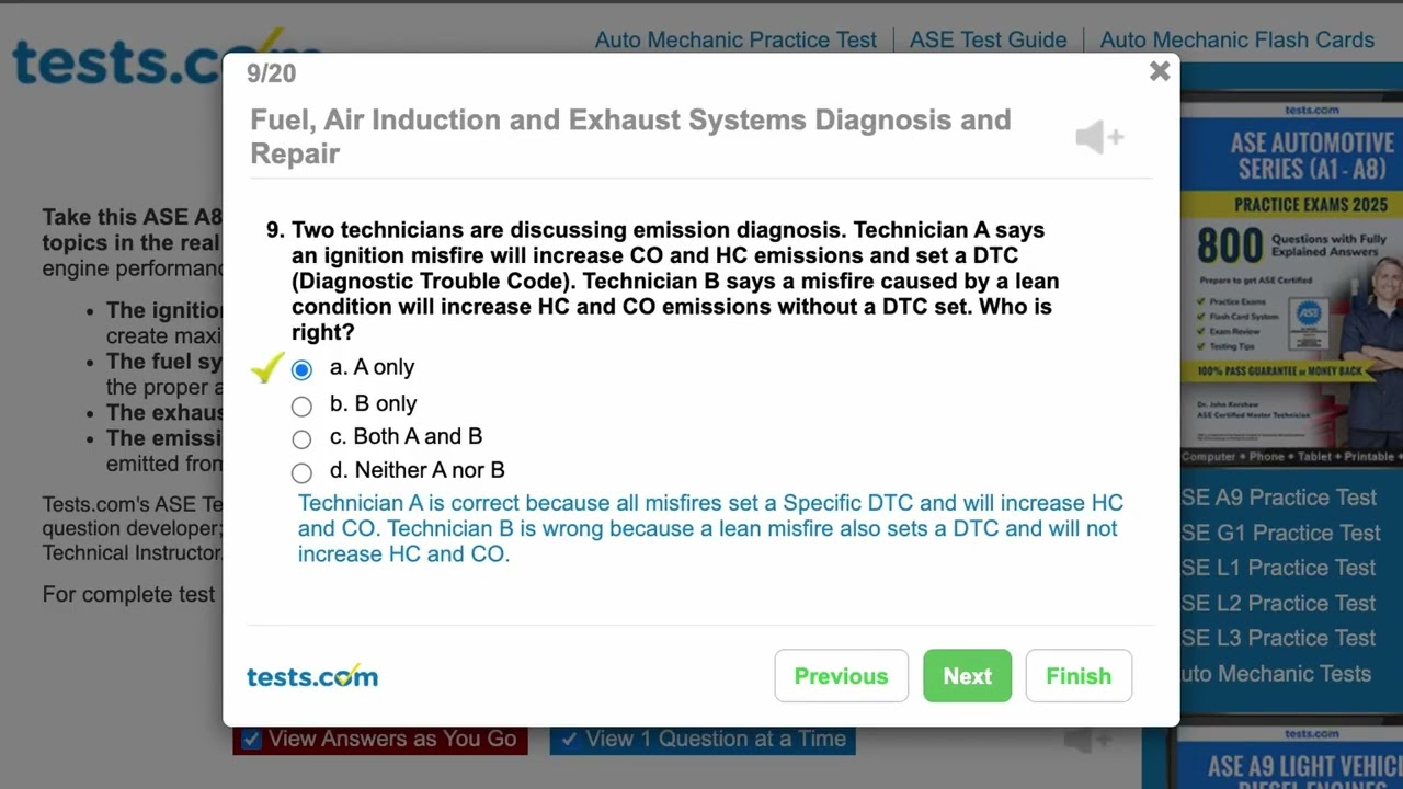 ASE A8 PRACTICE TEST