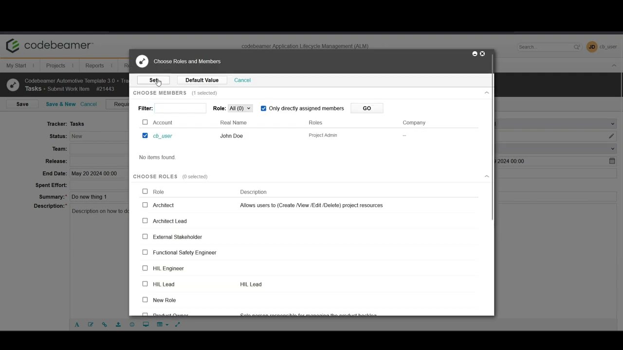 Codebeamer for Beginners Tutorial – Add Task