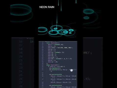 NEON RAIN with HTML Canvas | HTML5 Canvas Tutorial #shorts #coding #JavaScript