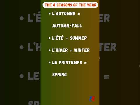 The Seasons in French: How to say Autumn/fall, Summer, Winter and Spring in French language