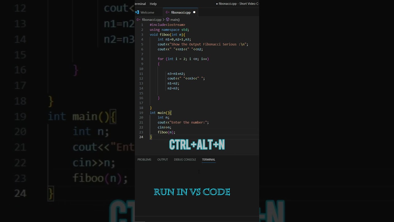 Fiboncci Series  #shorts #short #coding #codingcontest #cod