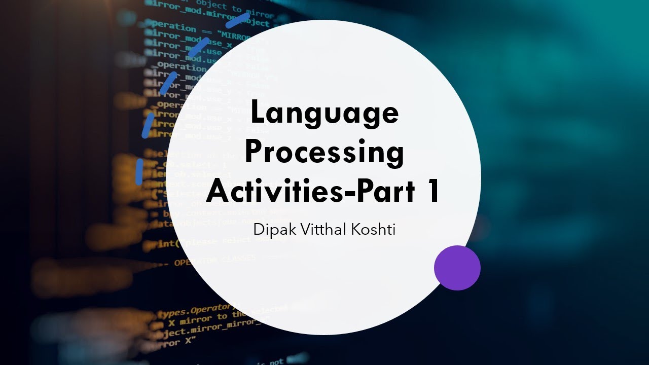 Lecture 4 Language Processing Activities