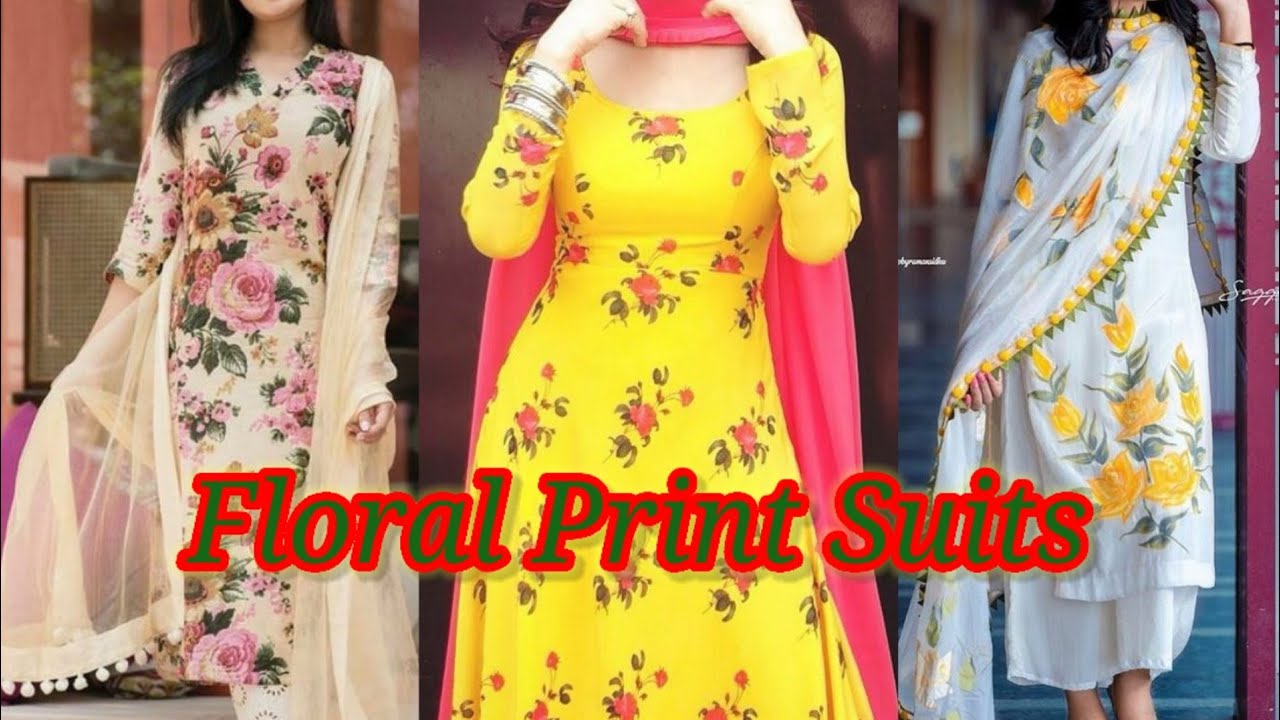 stylish floral print dress design //suit ideas and kurti design from floral printed fabric 2020
