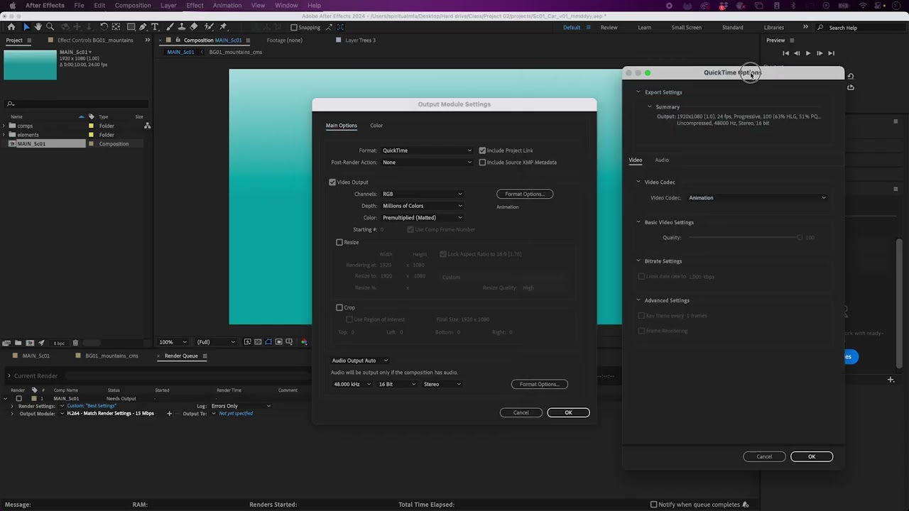 After Effects: Rendering with Render Queue