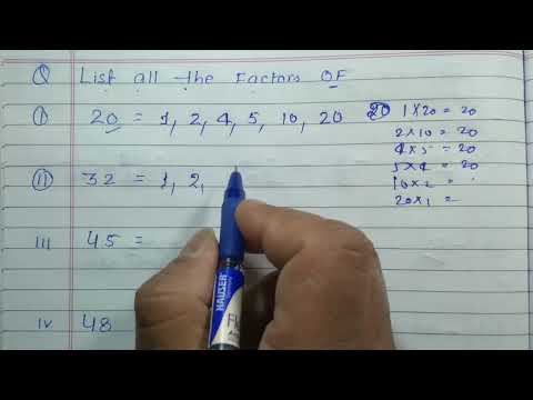 List all the factors of 20, 32, 45 and 48