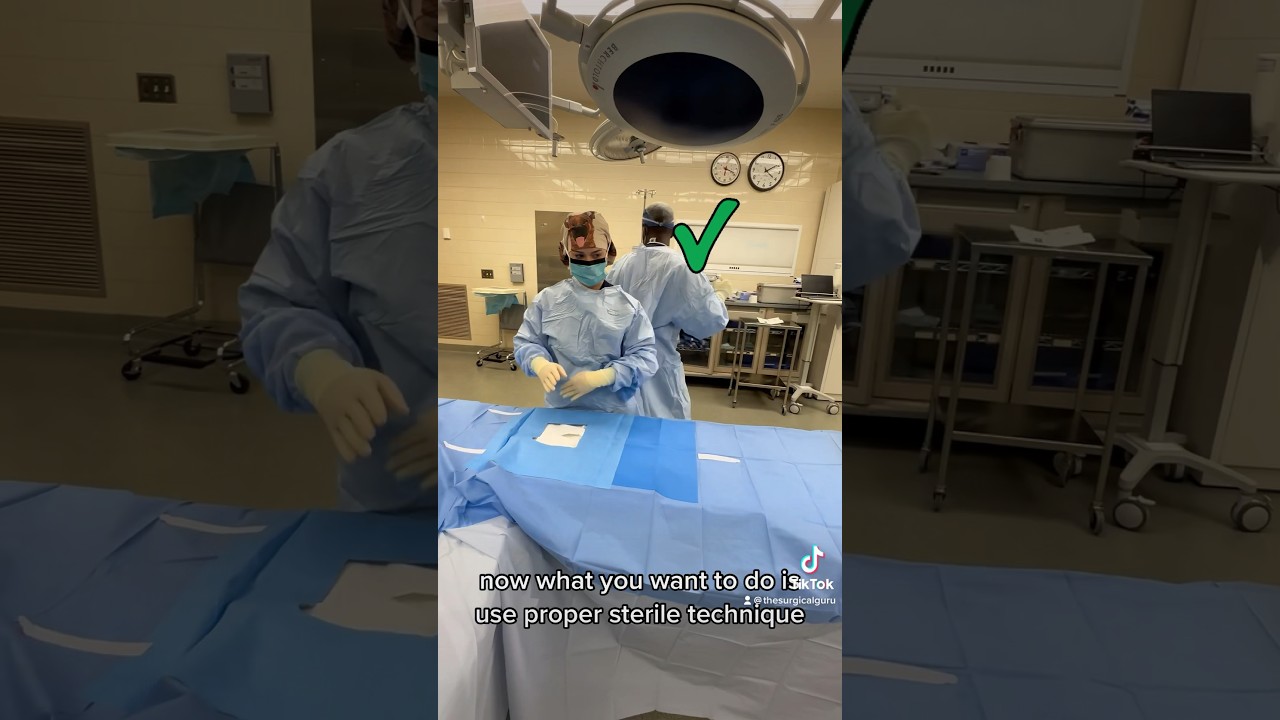 Never turn your back to the sterile field. You move back to back because your back isn’t sterile.