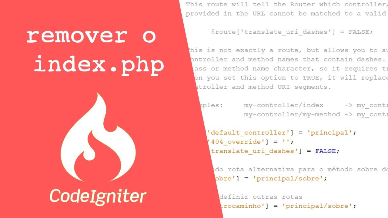 [Codeigniter] Remover o index.php do Codeigniter v 3.x