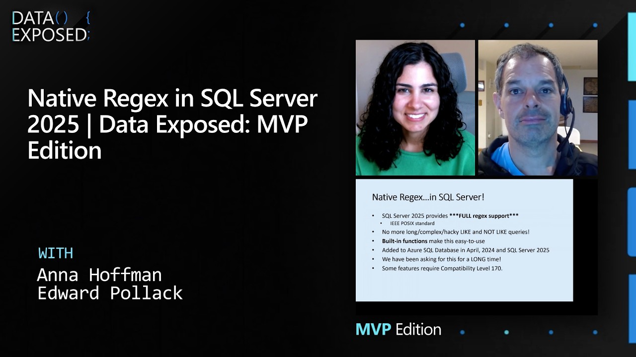Native Regex in SQL Server 2025 | Data Exposed: MVP Edition