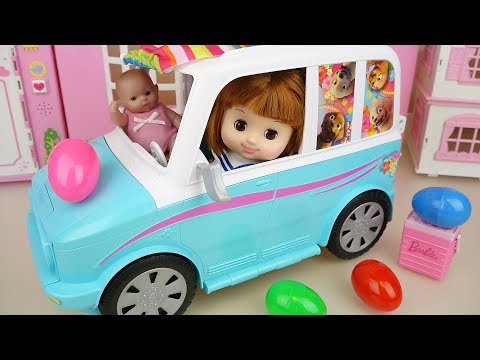 Baby Doli and picnic car surprise eggs toys baby doll play – ToyPudding TV