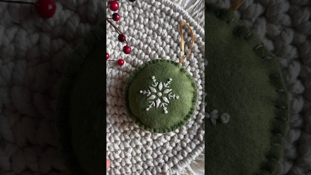 3 easy embroidery stitches for your next felt ornament. #embroidery #embroiderystitches