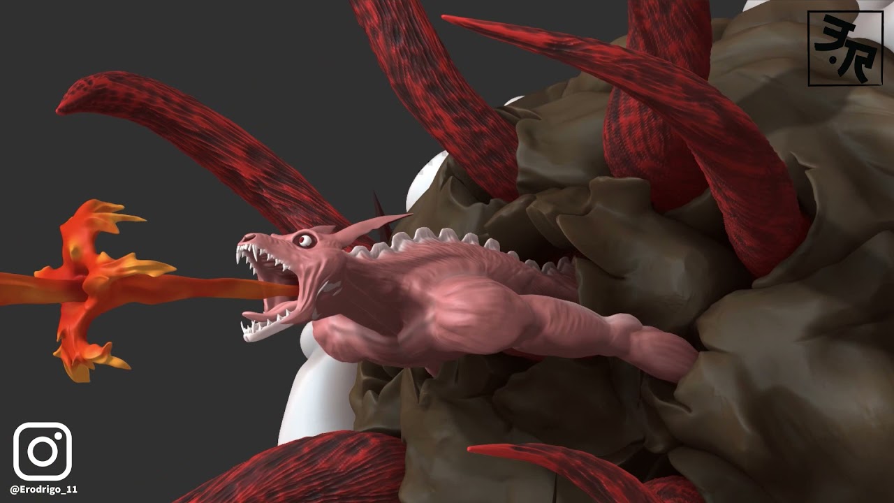 Naruto 8 Tails Form 3D Print Model